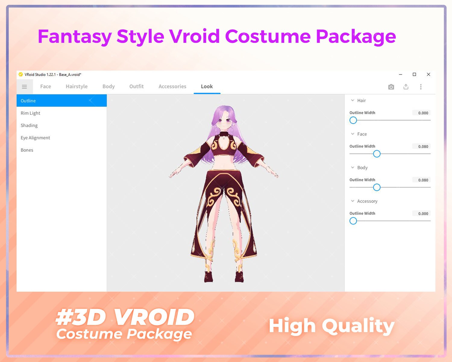 3-in-1 Vroid Fantasy Clothing Bundle Costume Set Vroid - Etsy