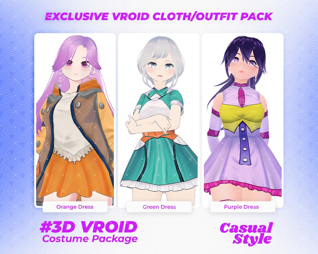 Vroid Clothing Pack, Avatar Style, 3D Girl, Vroid, Kawaii Clothes ...