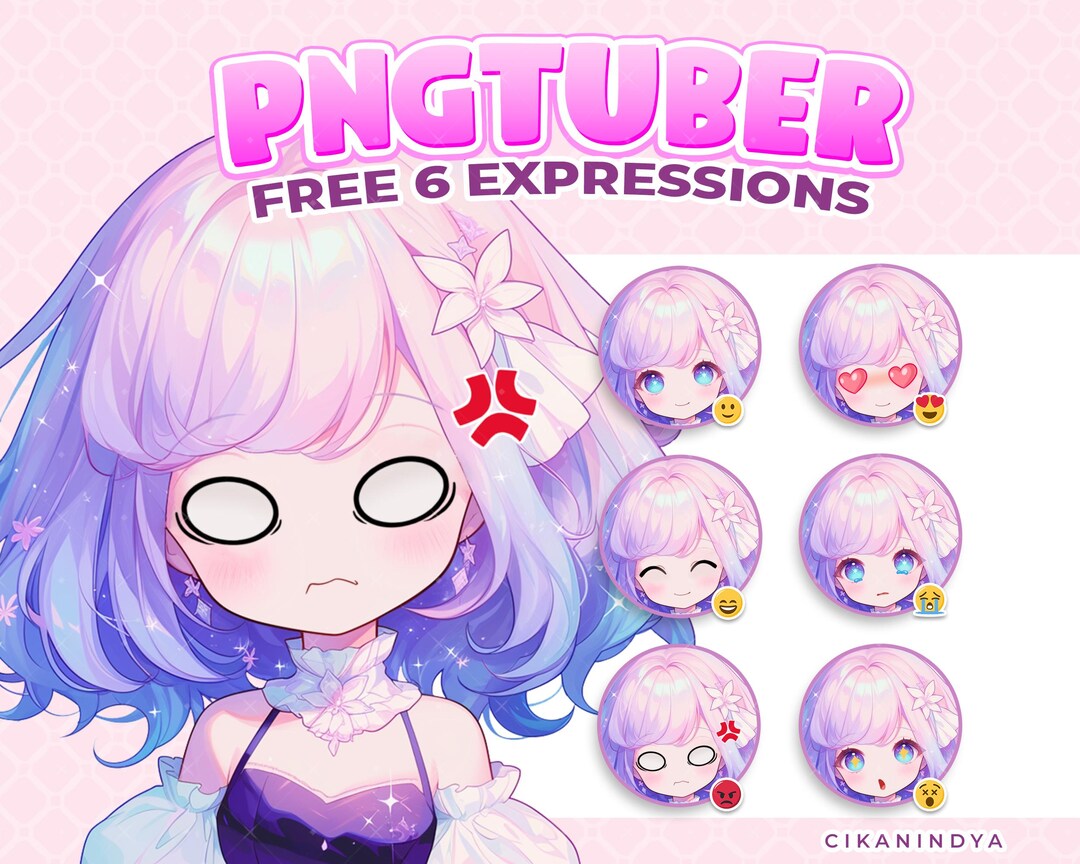 Glamorous Chibi Pngtuber Model: Starry Streamer Avatar - Etsy