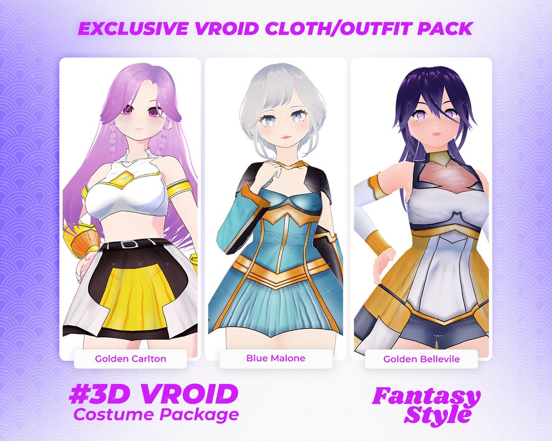Spellbinding Vroid Outfits for Sorceress Streamers - Vroid Clothing Pack, Vroid Clothes, 3D ...