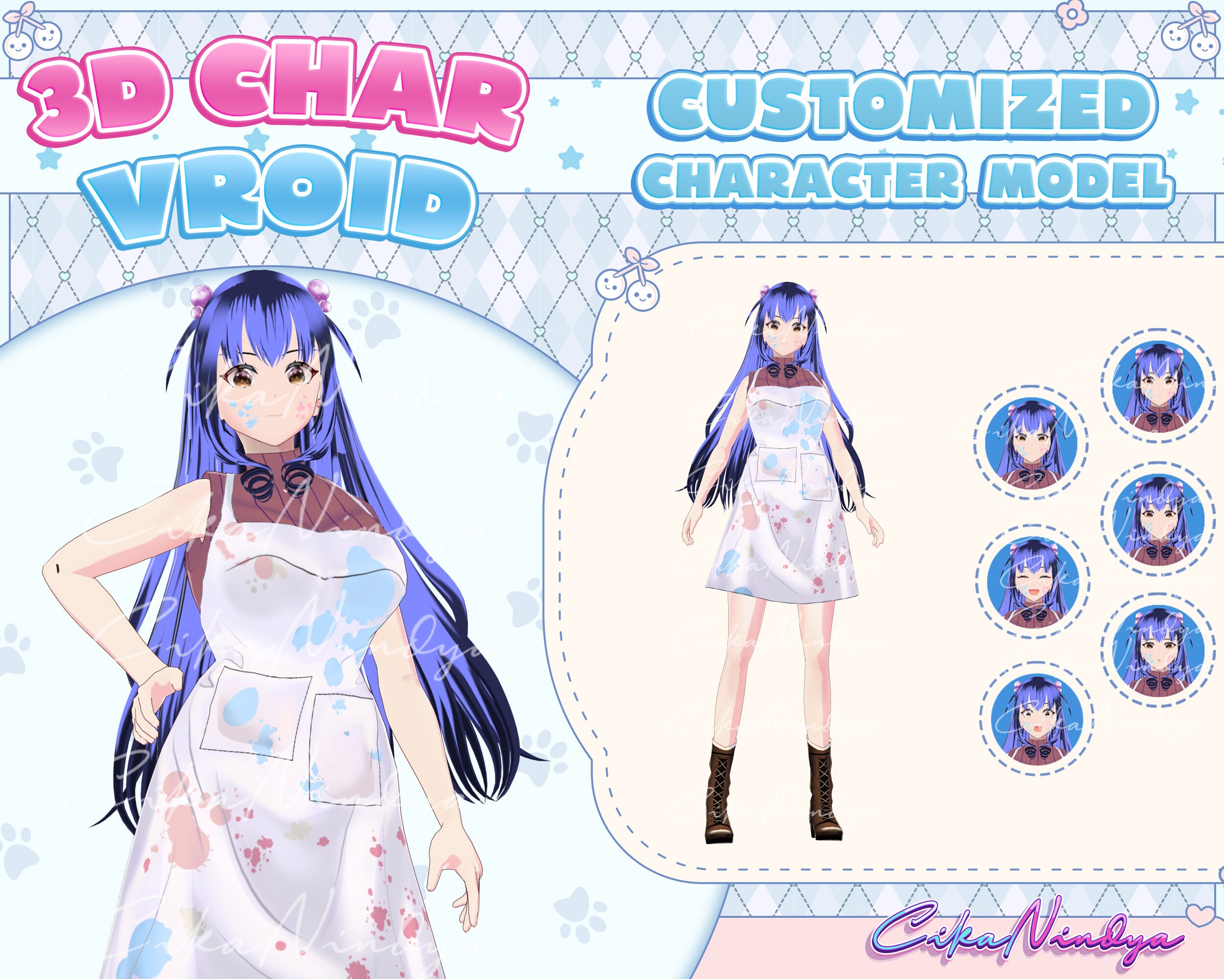 3D Vroid Character 3d Model Unique Model Vtuber Model Free - Etsy Canada