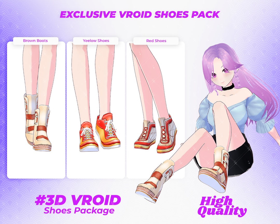 3D Vroid Shoes Pack: Avatar Footwear for Content Creators - Etsy