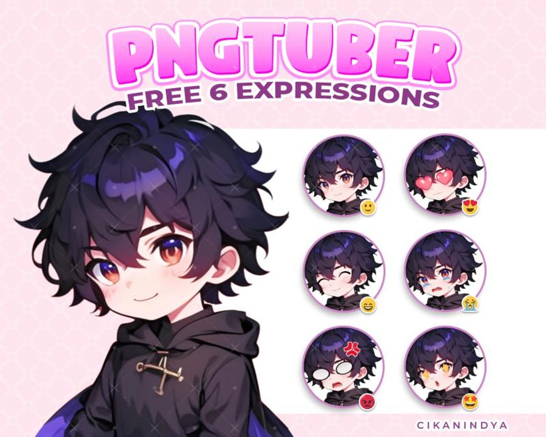Premade Pngtuber – Gothic Male Character With Golden Eyes - Etsy