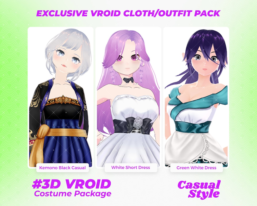 Vroid Clothing Pack | Dress for Girl Appearing on Various Streaming ...