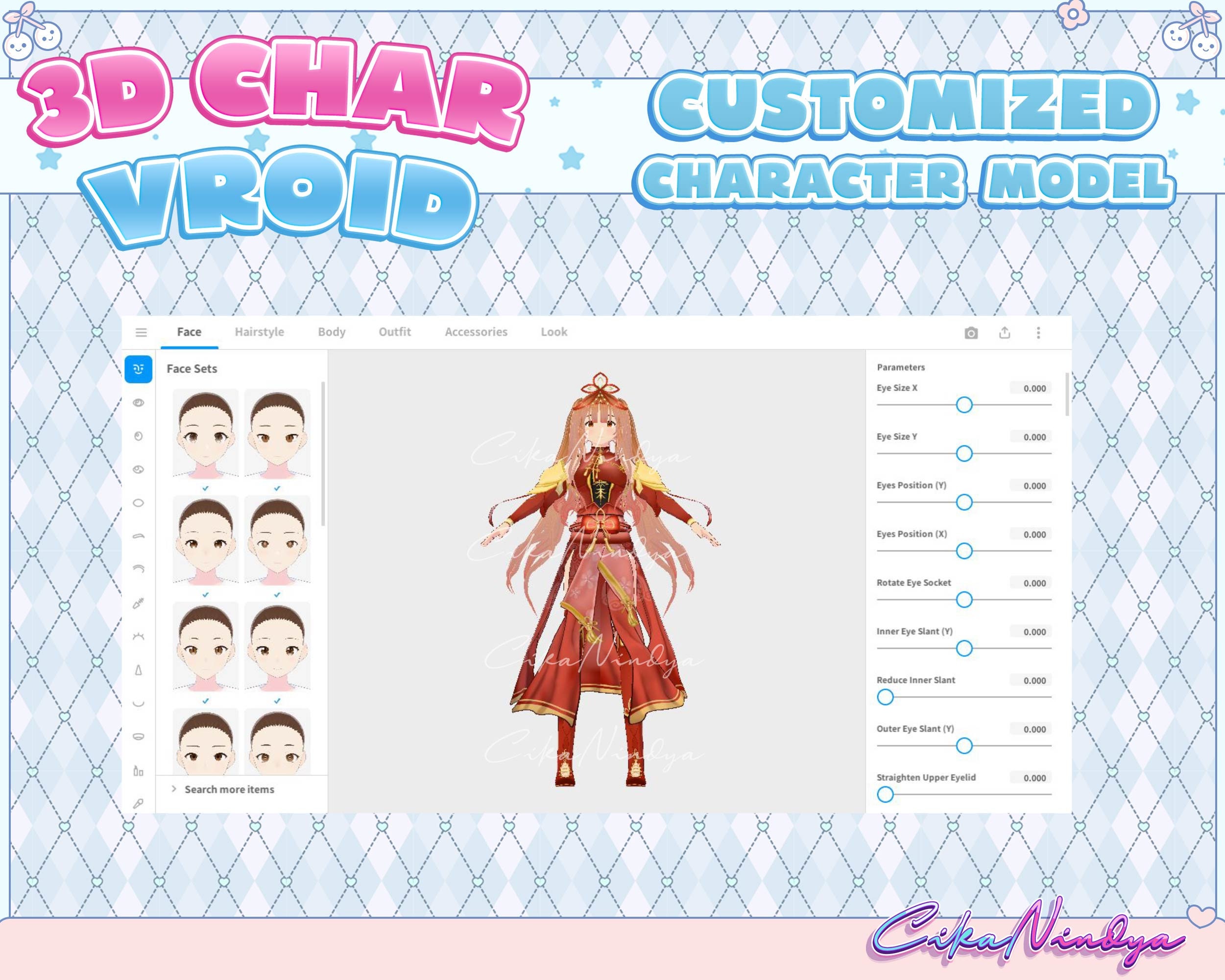 3D Vroid Character Vtuber Model Free 3d Model Vtuber Model - Etsy
