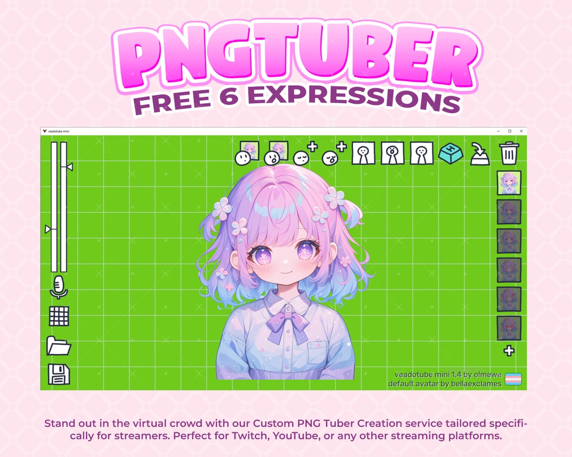 Pastel PNG Tuber Avatar: Chibi Style With 6 Poses - Etsy
