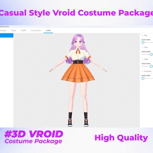 Streamer's Girl Casual Outfit Collection - Vroid Clothing Pack, Vroid ...