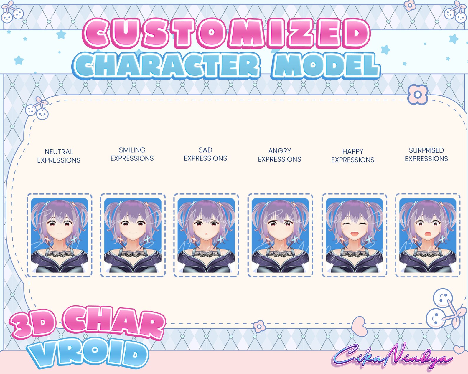 Dynamic Neo Anime Girl 3D Vroid Character for Streamer - Etsy