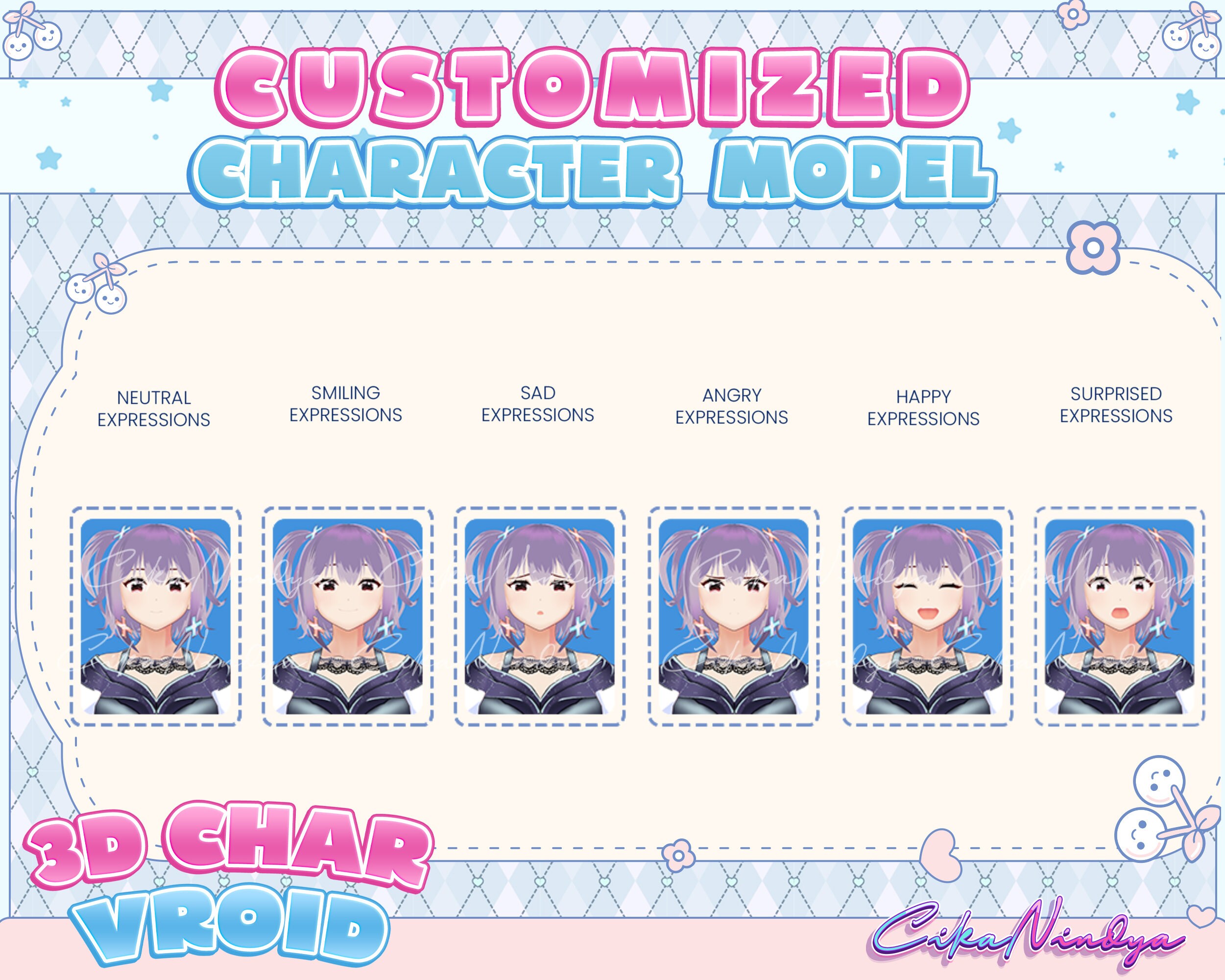 Dynamic Neo Anime Girl 3D Vroid Character for Streamer - Etsy