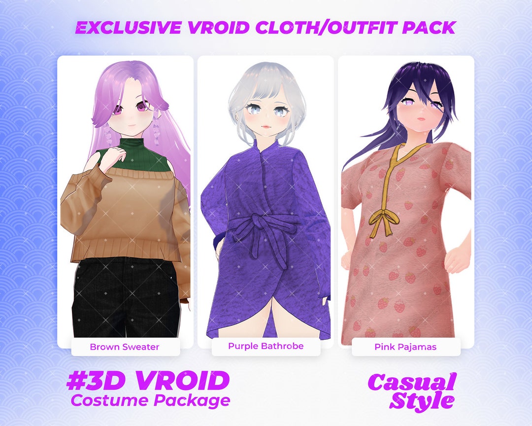 Vroid Clothing Pack, Cosplay Costume, Casual Fashion, Cool Girl's ...