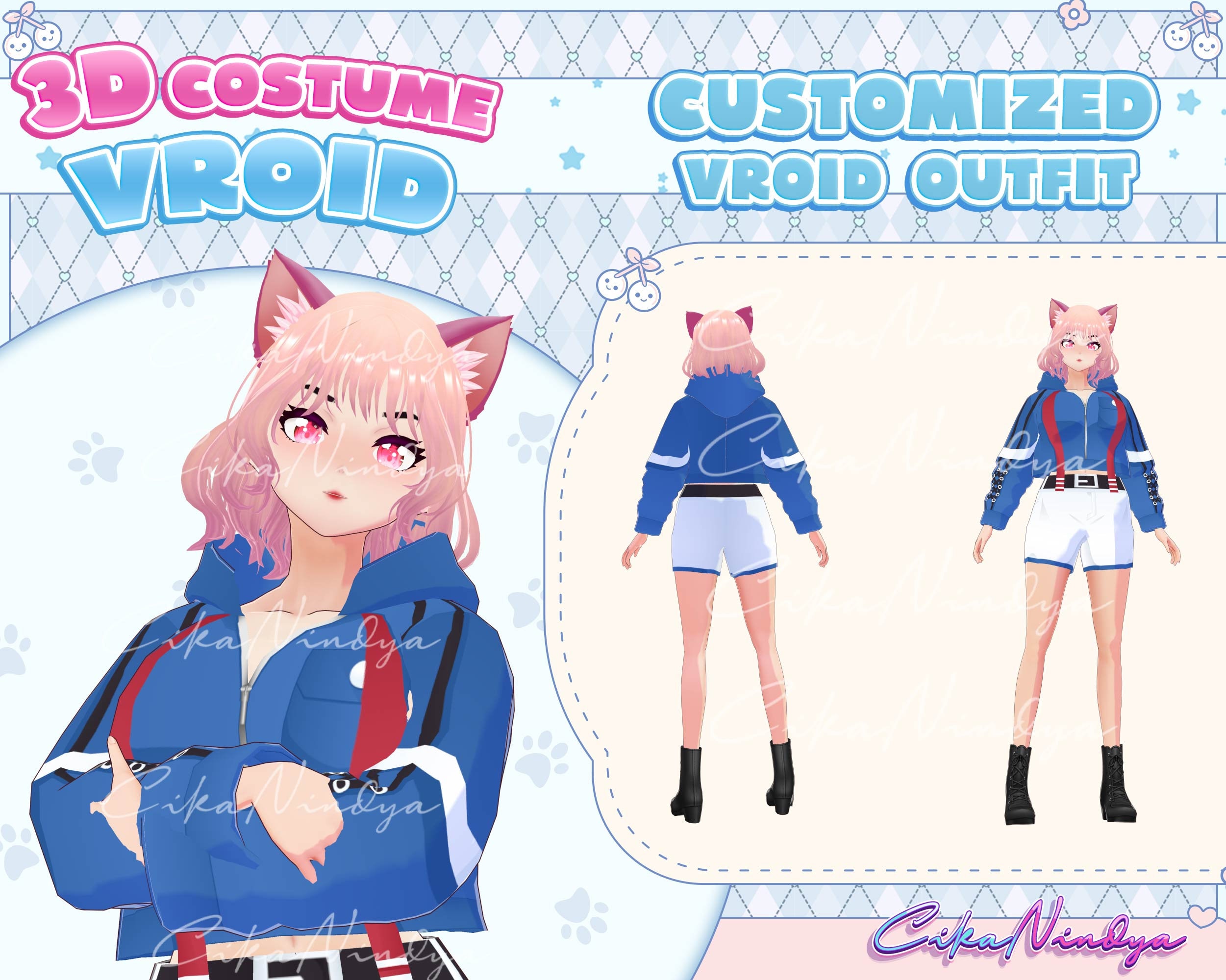 3D Vroid Costume Vroid Assets Vroid Outfit Cosplay Costume - Etsy