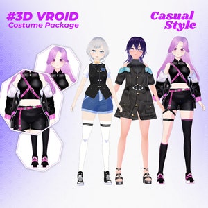 Female Bodyguard Casual Outfit Pack for Vtuber Guardians - Vroid ...
