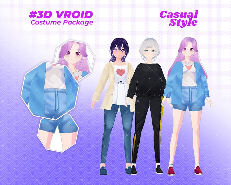 Vroid Outfit Pack: Urban Vogue 3D Fashion Avatars - Etsy