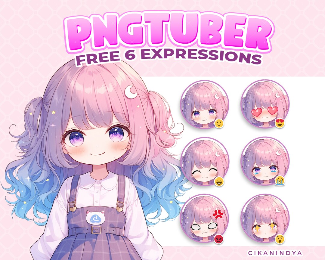 PNG Tuber | Fun and Cute Girl PNG Tuber Assets for Engaging Streams | 6 ...