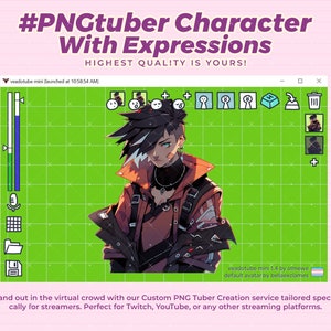 Cyberpunk PNG Tuber Avatar: Edgy Streamer 2-pose Set - Etsy
