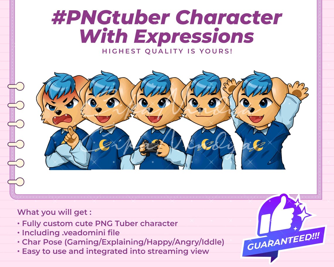 Commission Your Dream Avatar With PNG Tuber Retriever Dog for - Etsy