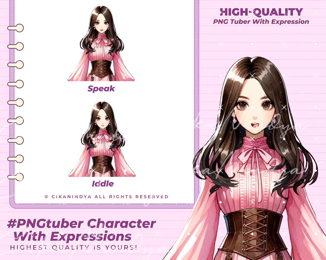 PNG Tuber / Stream Glamour Radiant Beauty Girl PNG Tuber / Con 2 Poses ...