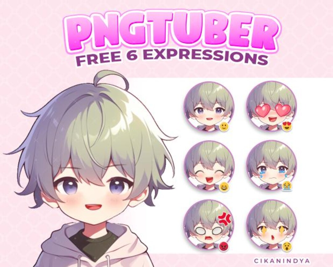 Animated Male Pngtuber: Chibi Avatar With Smooth Animations - Etsy