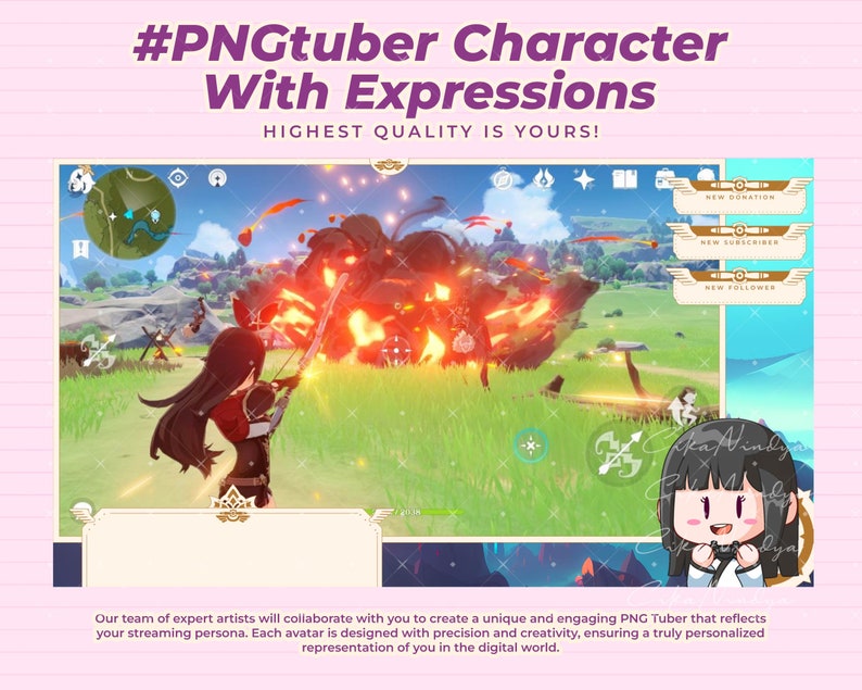 Stylish and Trendy PNG Tuber Black Hair Girl for Content Creators ...