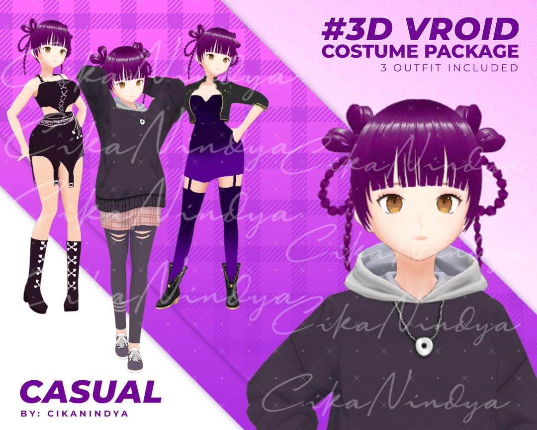 Vroid Clothing Pack 3d Clothes Vroid Sexy Clothes Cosplay - Etsy