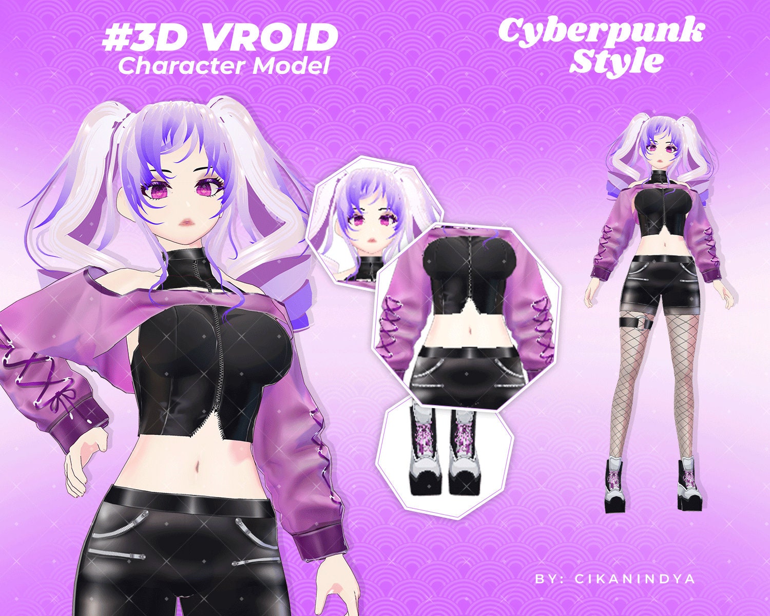 3D Vroid Character, Vtuber Model, 3d Model Anime Avatar Expressive 3D ...