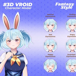 3D Vroid Character Anime Girl Twintail Bunny for Live Streaming Virtual ...