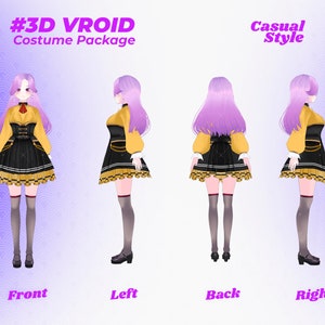 Vroid Girl Casual Style Pack for Game Streamers - Vroid Clothing Pack ...