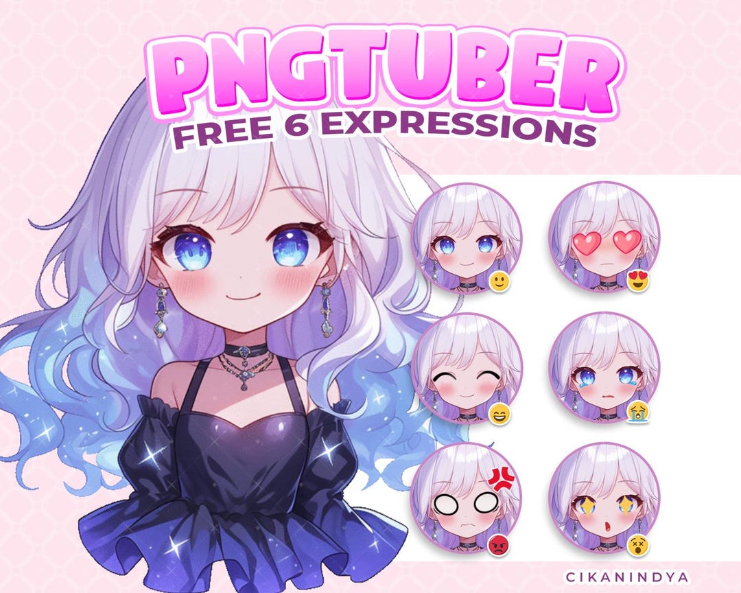 Custom Pngtuber Alternative – Premade Animated Female Avatar With ...