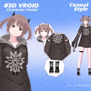 Mystical 3D Vroid Character Horn Head Anime Girl for Streamer - 3d ...