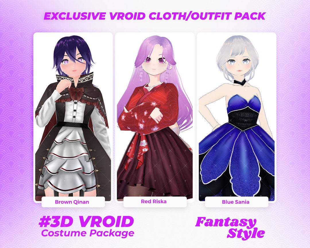Mystic Vroid Outfits Collection for Virtual Streams - Vroid Clothing ...