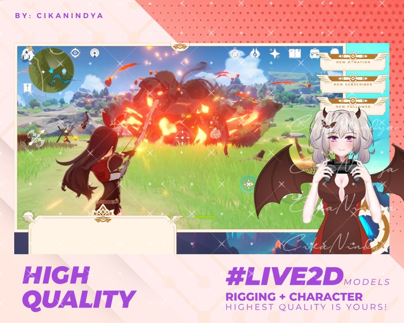 Captivating Vtuber Live2d Devil Bat Girl for Streamer Vtuber - Etsy