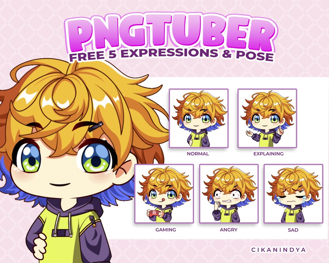 Edgy Demon Boy Pngtuber – Vibrant Premade Model for Streamers - Etsy