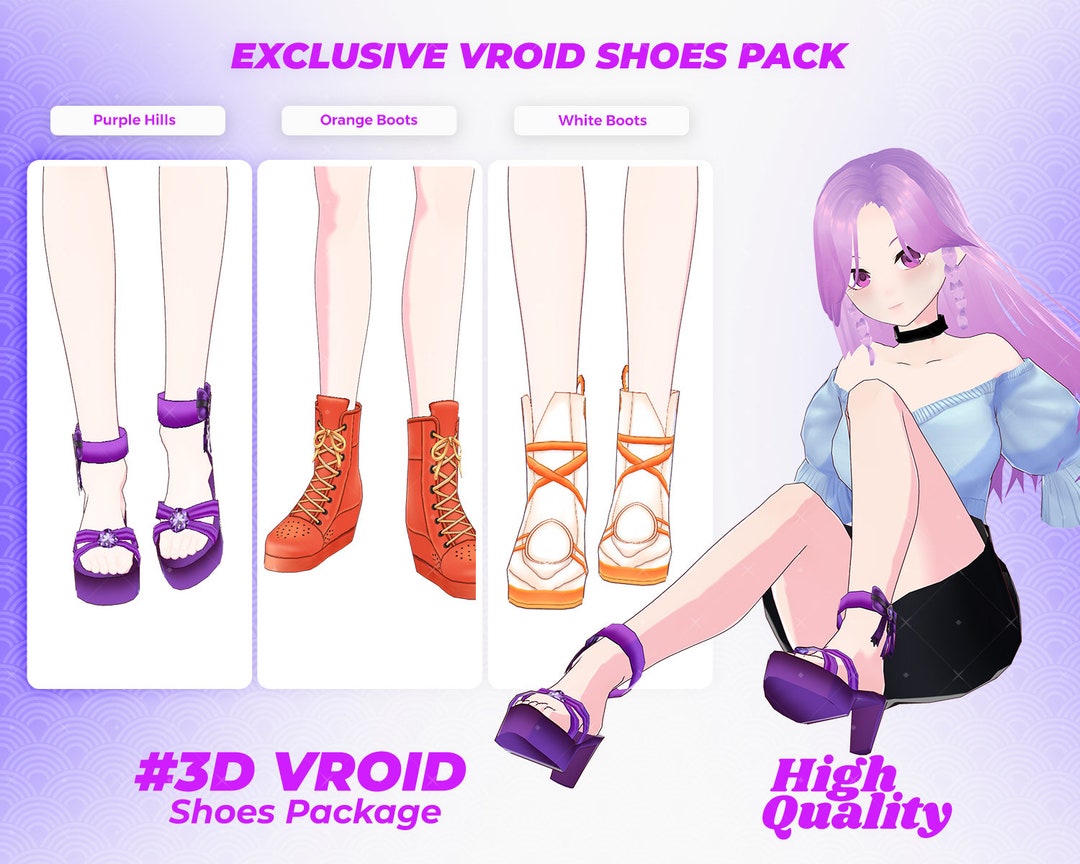 3D Vroid Shoes Pack: Virtual Streamer Footwear (.vroidcustomitem) - Etsy