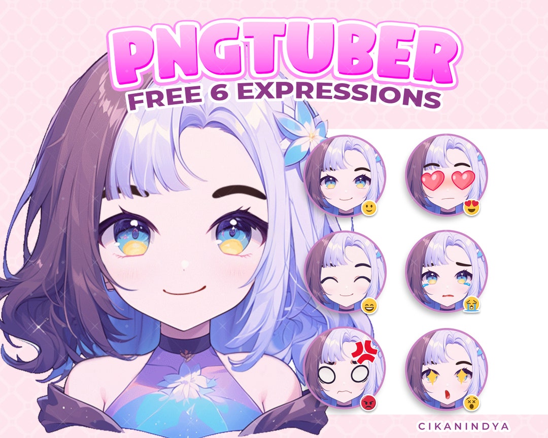Starlight Blossom Pngtuber Model: 6 Chibi Poses - Etsy UK