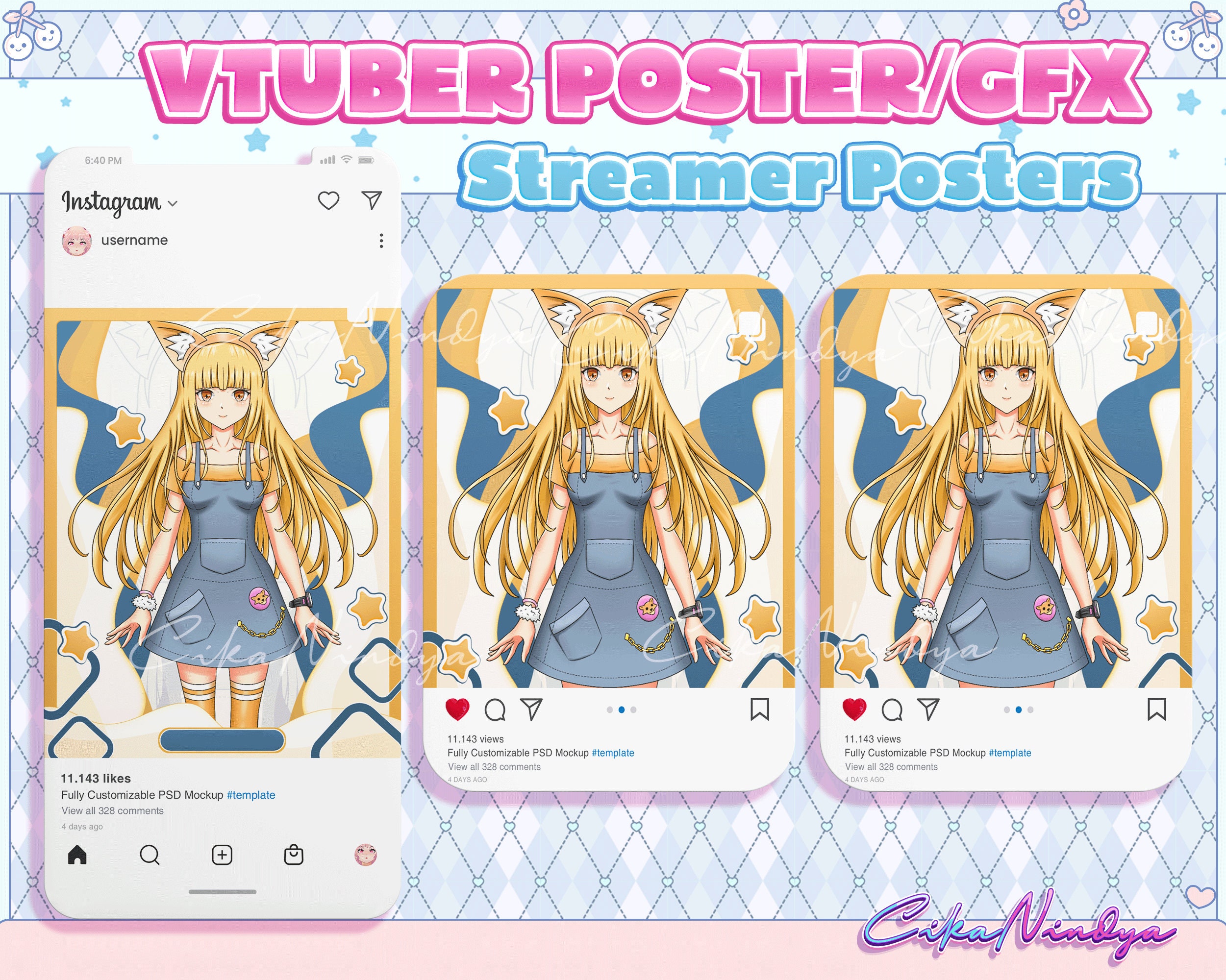 Vtuber Poster for Streamer's Social Media Vtuber Poster - Etsy