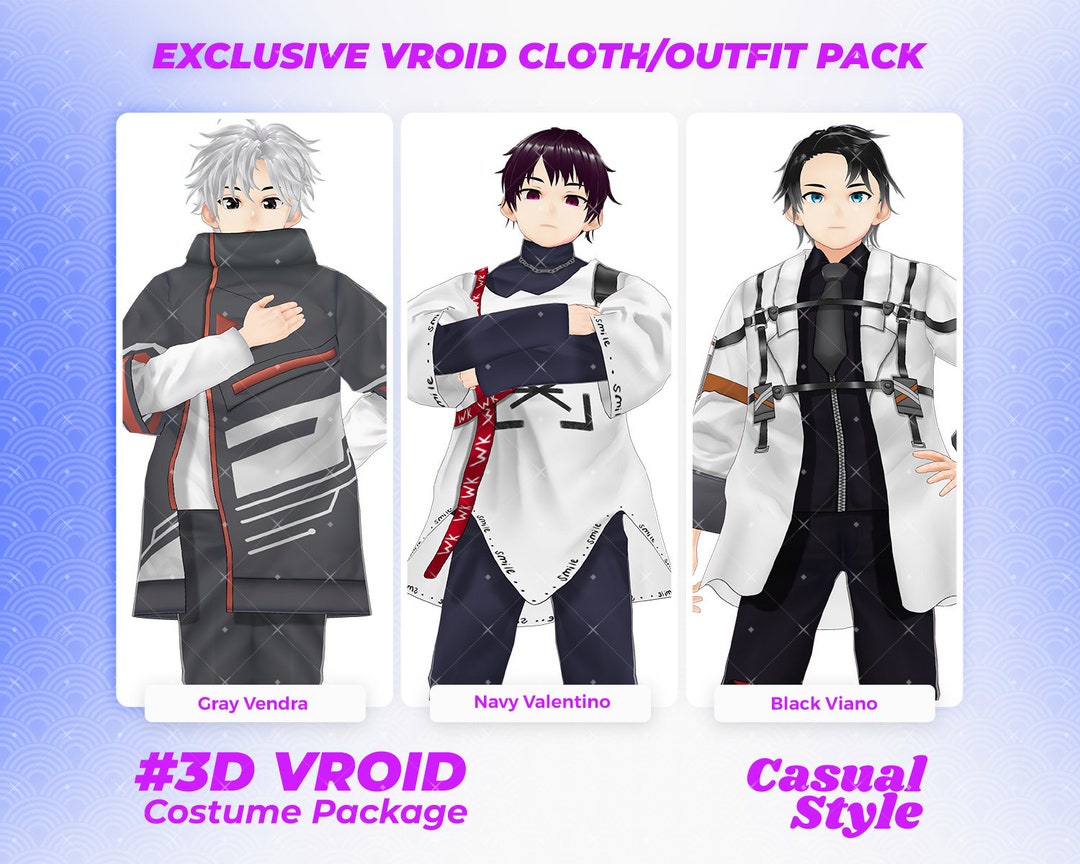 Dapper Digital Dude Sleek Vroid Casuals for the Modern Avatar - Vroid ...
