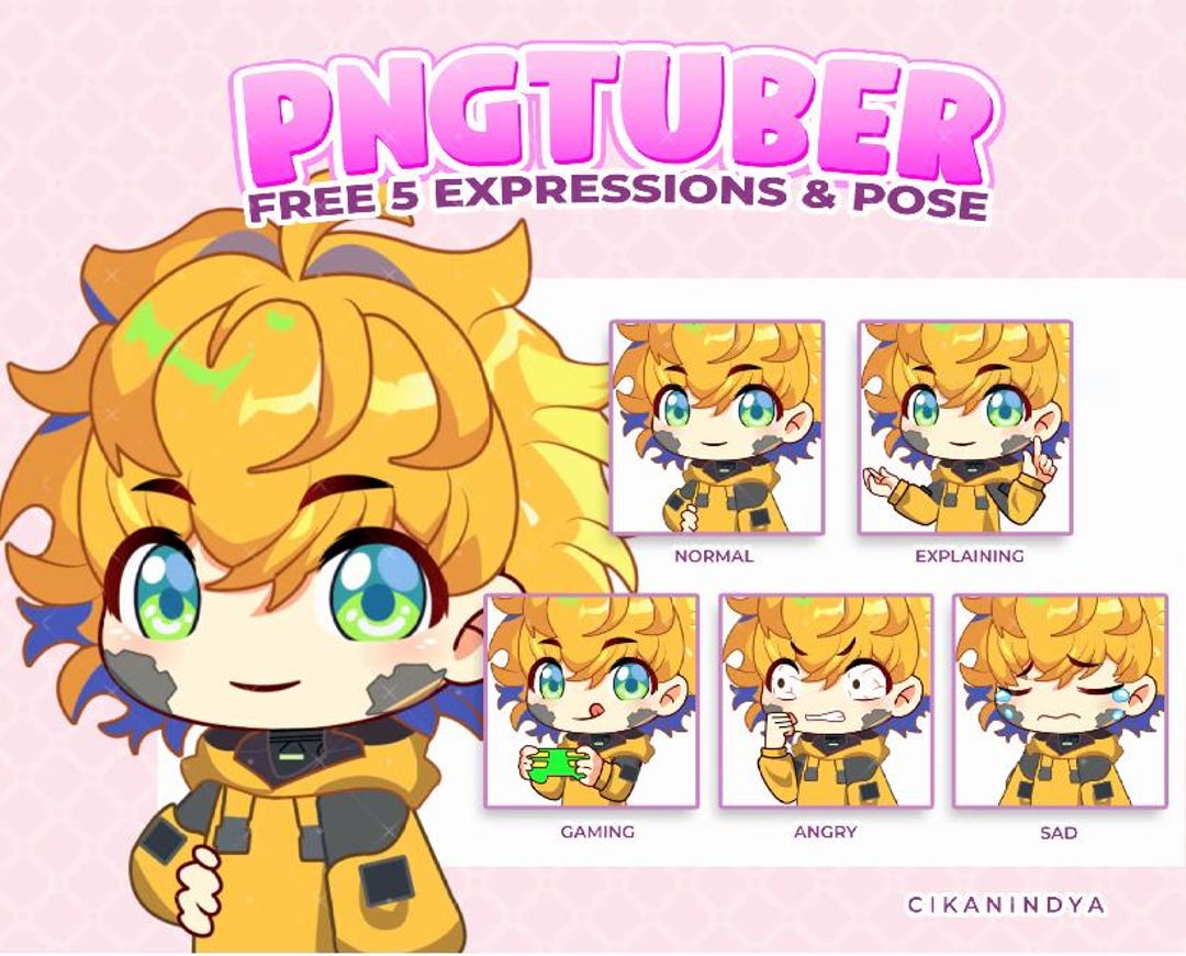 High-quality Pngtuber – Animated Male Model With Fun and Energetic ...