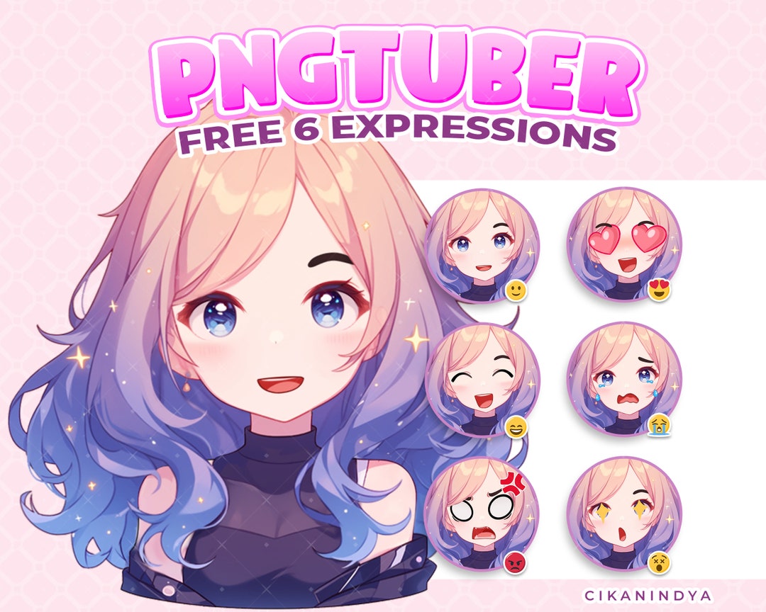 Elegant PNG Tuber Girl: 12 Poses, Stream Avatar (.veadomini File) - Etsy