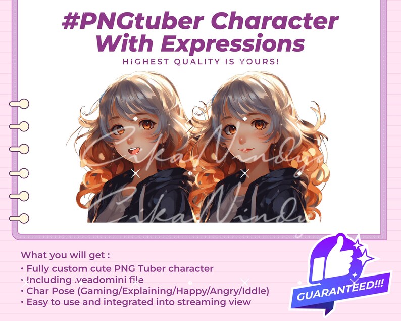 Premade Pngtuber Avatar: Twitch Streamer Model With Expressions - Etsy