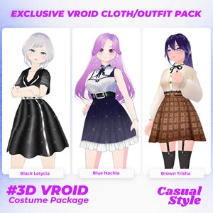 Sleek Casuals for Vroid 3D Outfit Collection for Stylish Avatar - Vroid ...