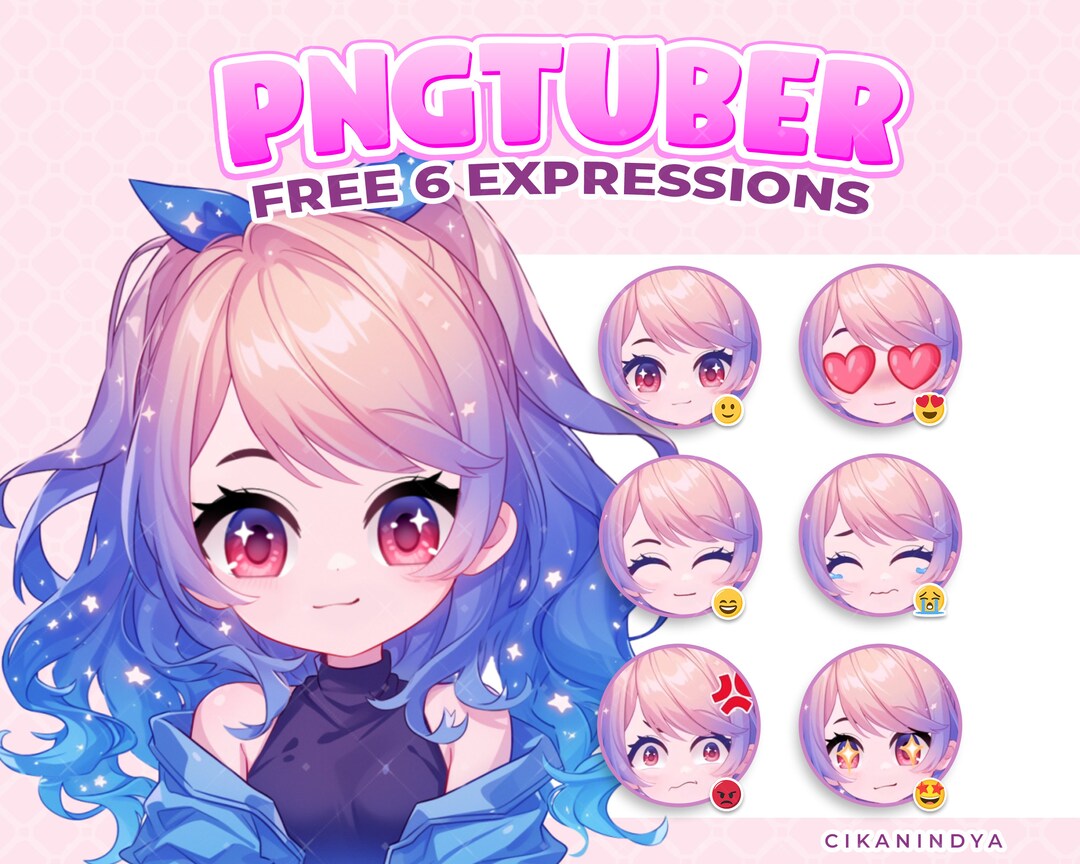 PNG Tuber | Sweet Blue Themed PNG Tuber Girl for Twitch Streaming | Get ...