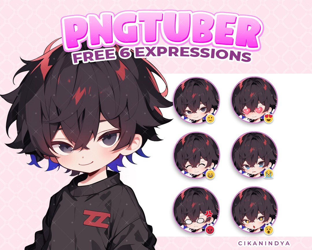 Custom-like Pngtuber – Edgy Chibi Boy Model - Etsy