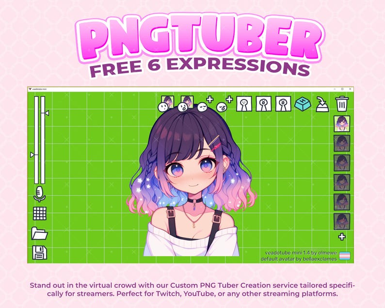 Kawaii Anime PNG Tuber Model: 6 Poses for Live Streaming - Etsy