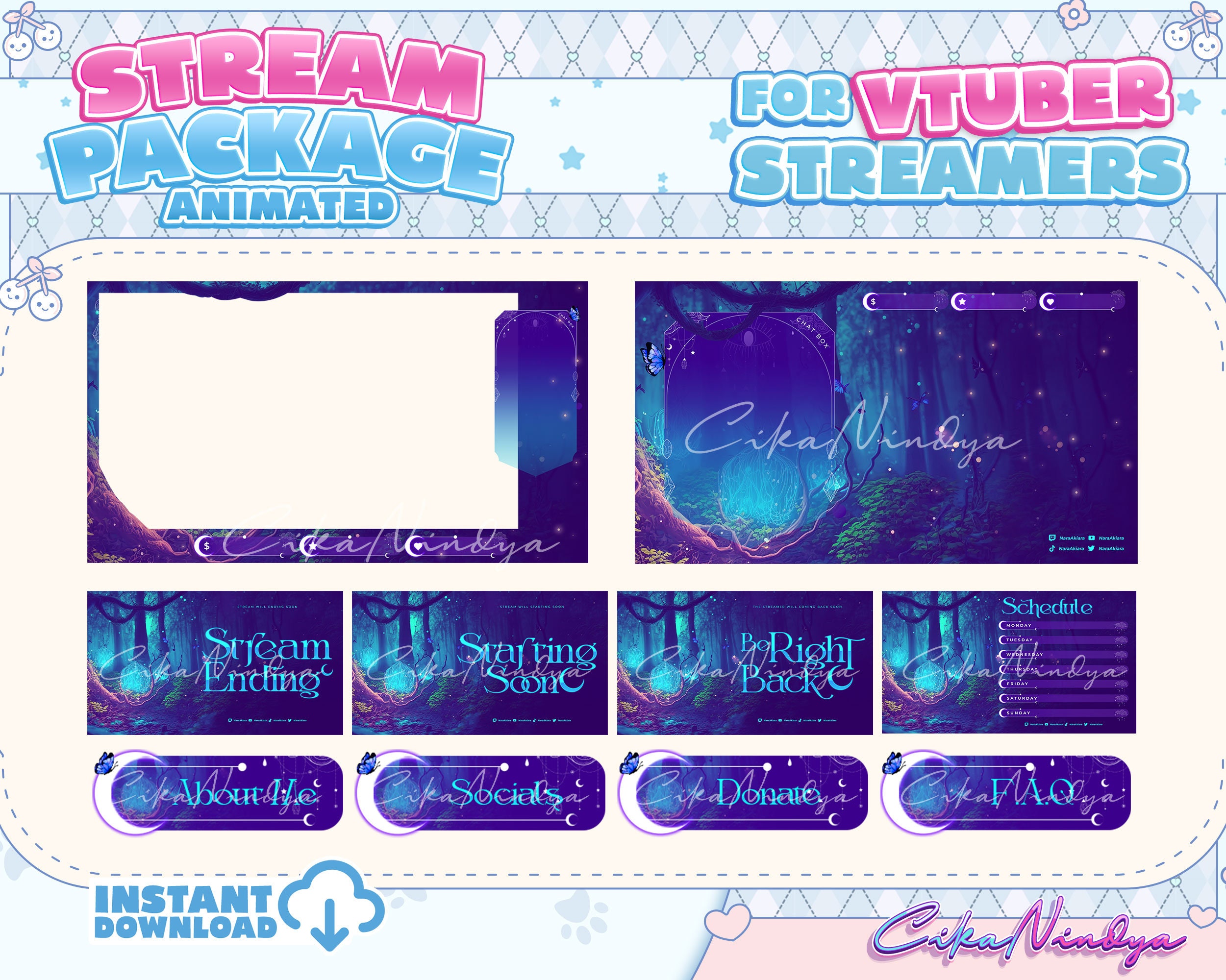 Vtuber Overlay, Stream Overlay, Overlay Twitch, Vtuber, Twitch Overlay ...