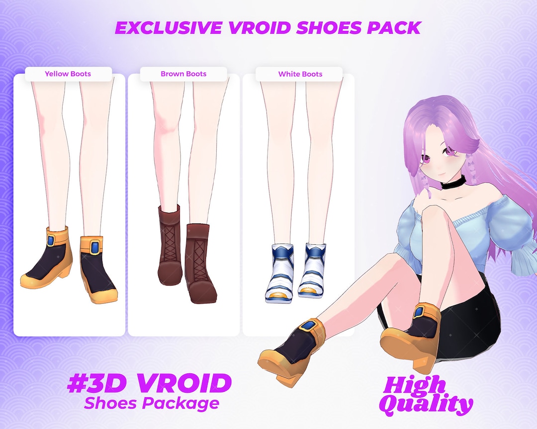 Elevate Your Vtuber: Chic Shoes Pack for Content Creator - 3D Vroid ...