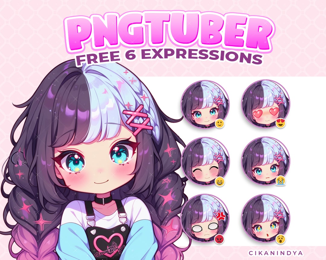 Pastel Anime PNG Tuber Avatar: 6 Poses + .veadomini File - Etsy