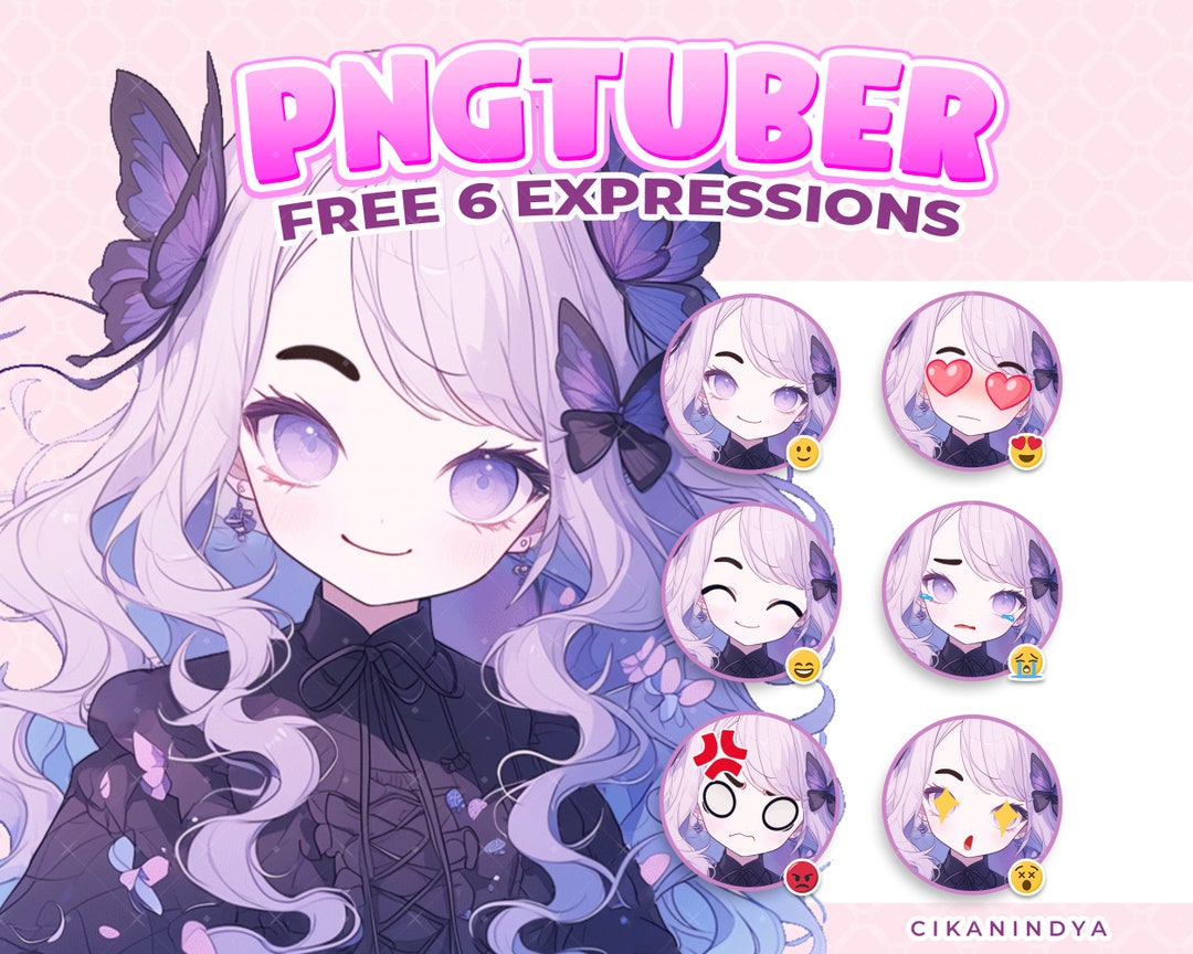 Kawaii PNG Tuber Girl Avatar | 6 Poses for Twitch Streams - Etsy UK