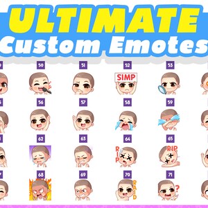 Vtuber Emotes Collection | Unique Custom Twitch Designs | Chibi and ...