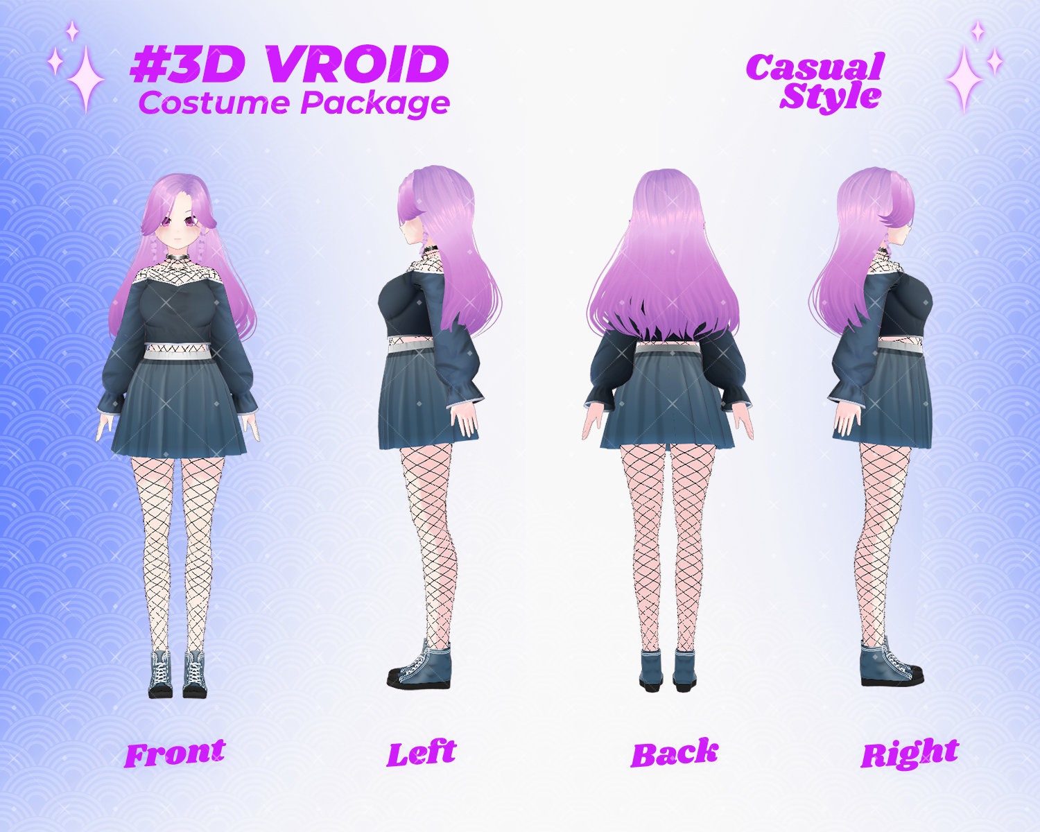 Vroid Clothing Pack Virtual Fashion Kawaii Clothes 3d Outfit Doll