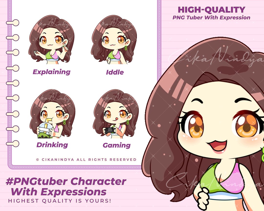 Pngtuber, Png Tuber Girl, Pngtuber Commission, Pngtuber Avatar, Gif ...